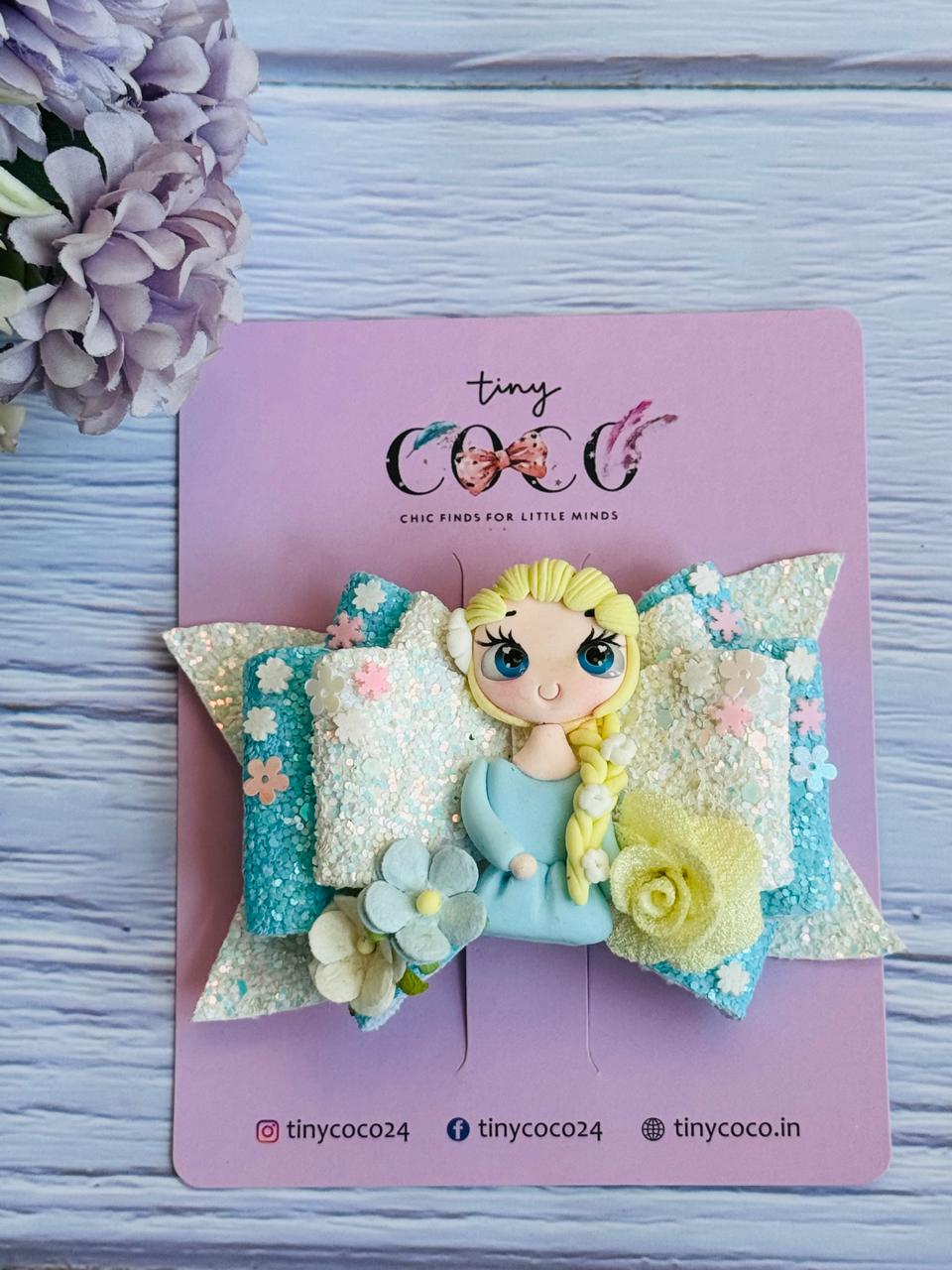 Frozen Elsa Inspired Glitter Hair Bow Pin – TinyCoco